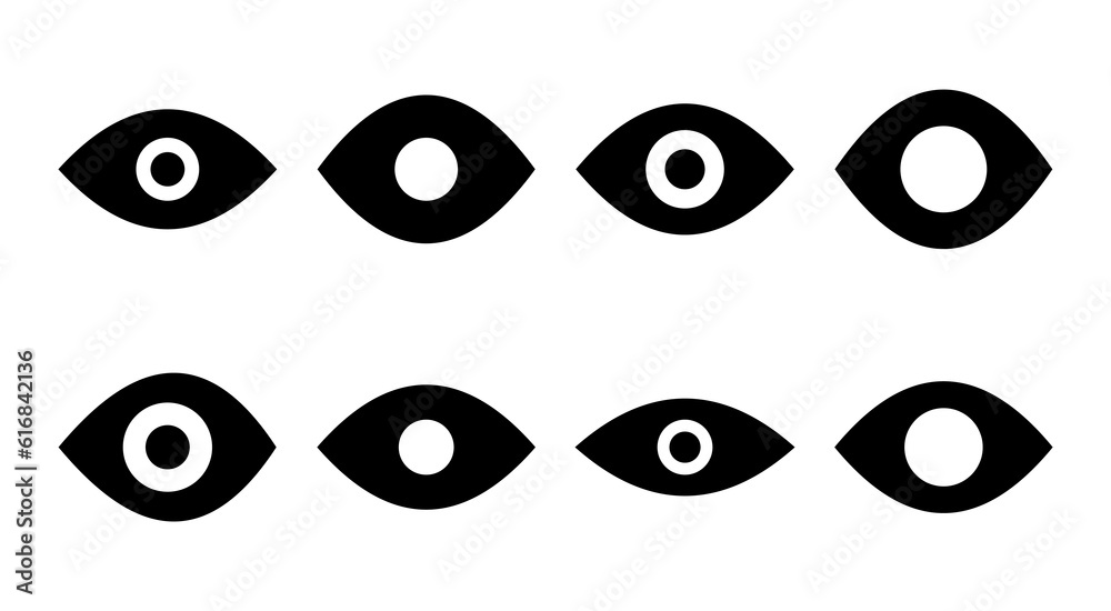 Eye icon set illustration. Eye sign and symbol. Look and Vision icon ...