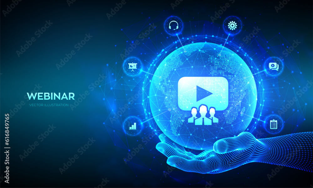 Webinar. Internet conference. Web based seminar. Online training ...