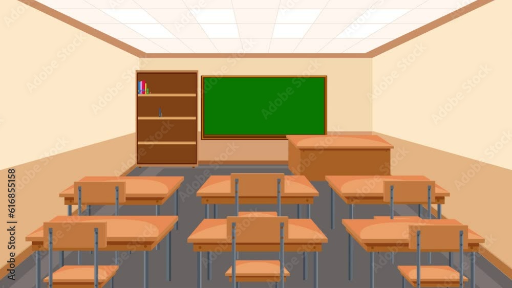 Motion Graphics a Classroom Scene Representing Stock Video | Adobe Stock