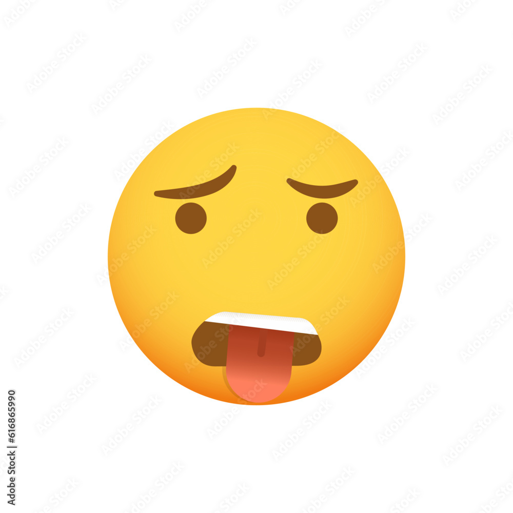 Grossed out emoticon. Vector smiley. Emoji icon Stock Vector | Adobe Stock