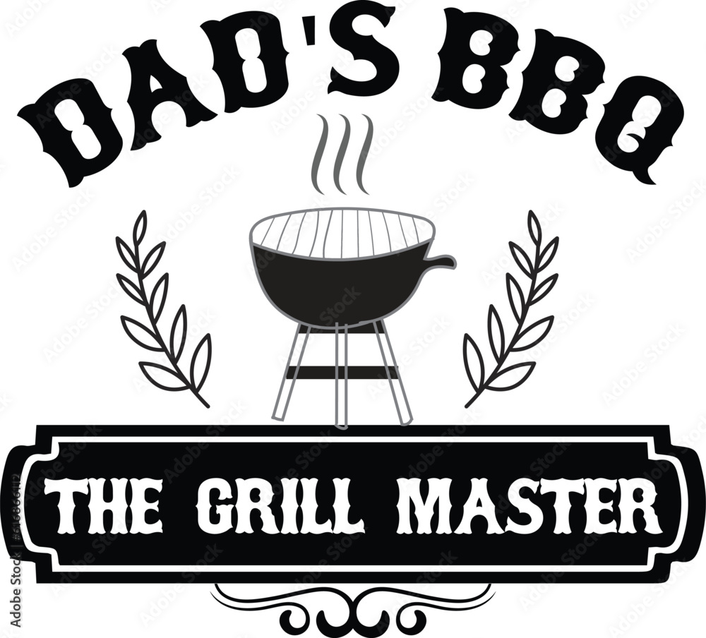 Dad's BBQ the grill master, Cooking Vintage design,kitchen cutting ...