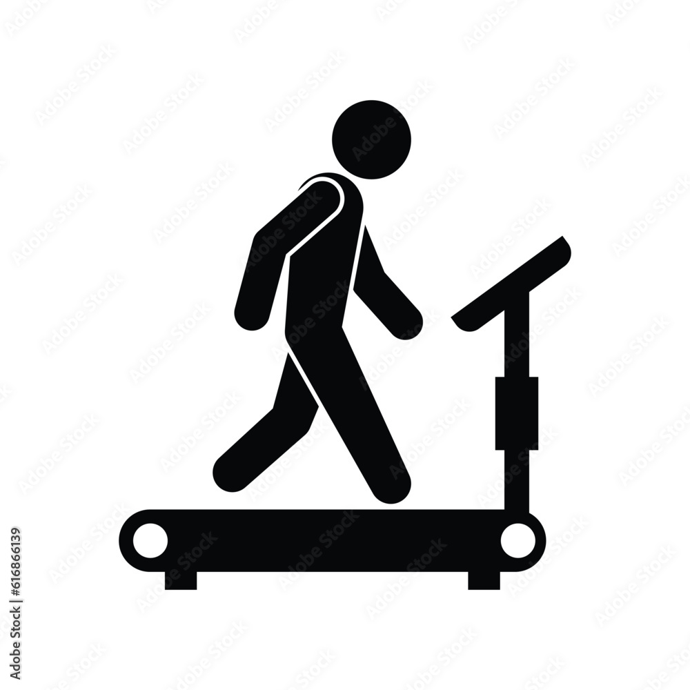 Walking on treadmill icon design. isolated on white background. vector ...