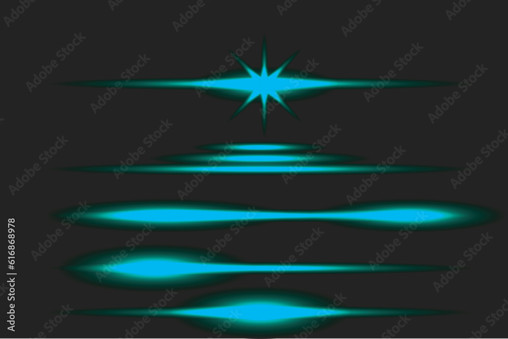 Flash light on black background. Vector glow sparkle effect. Abstract ...