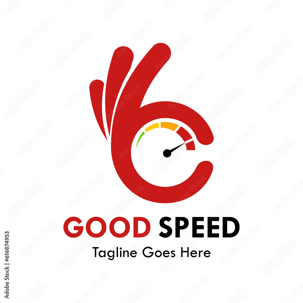 Good speed design logo template illustration Stock Vector | Adobe Stock