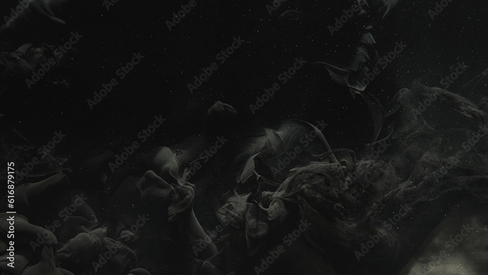 Black smoke texture. Ink water shot. Night storm cloud. Dark smog flow ...