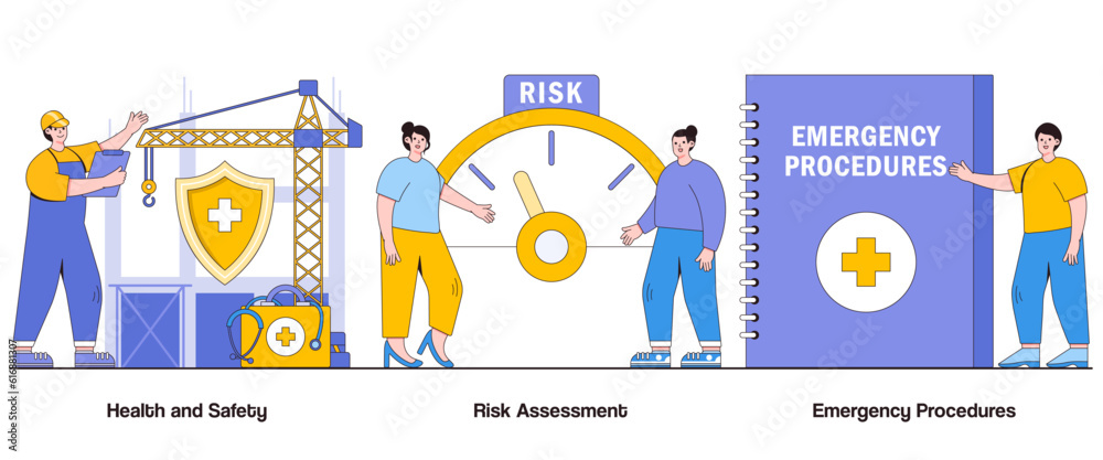 Health and Safety, Risk Assessment, and Emergency Procedures Concept ...