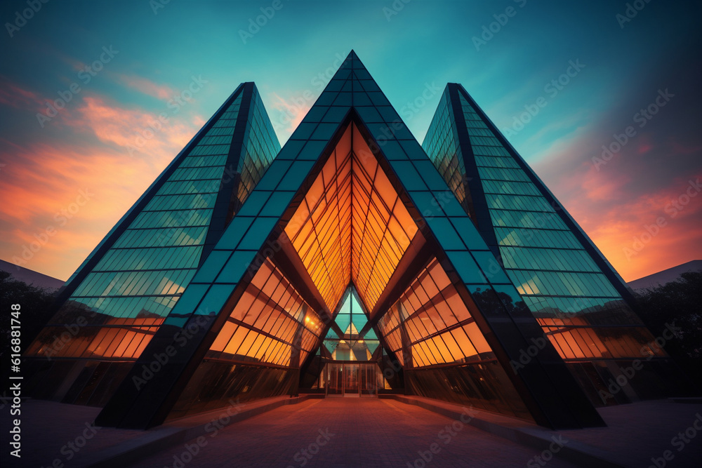 Geometry of modern arhitecture, perspective of modern glass and ...