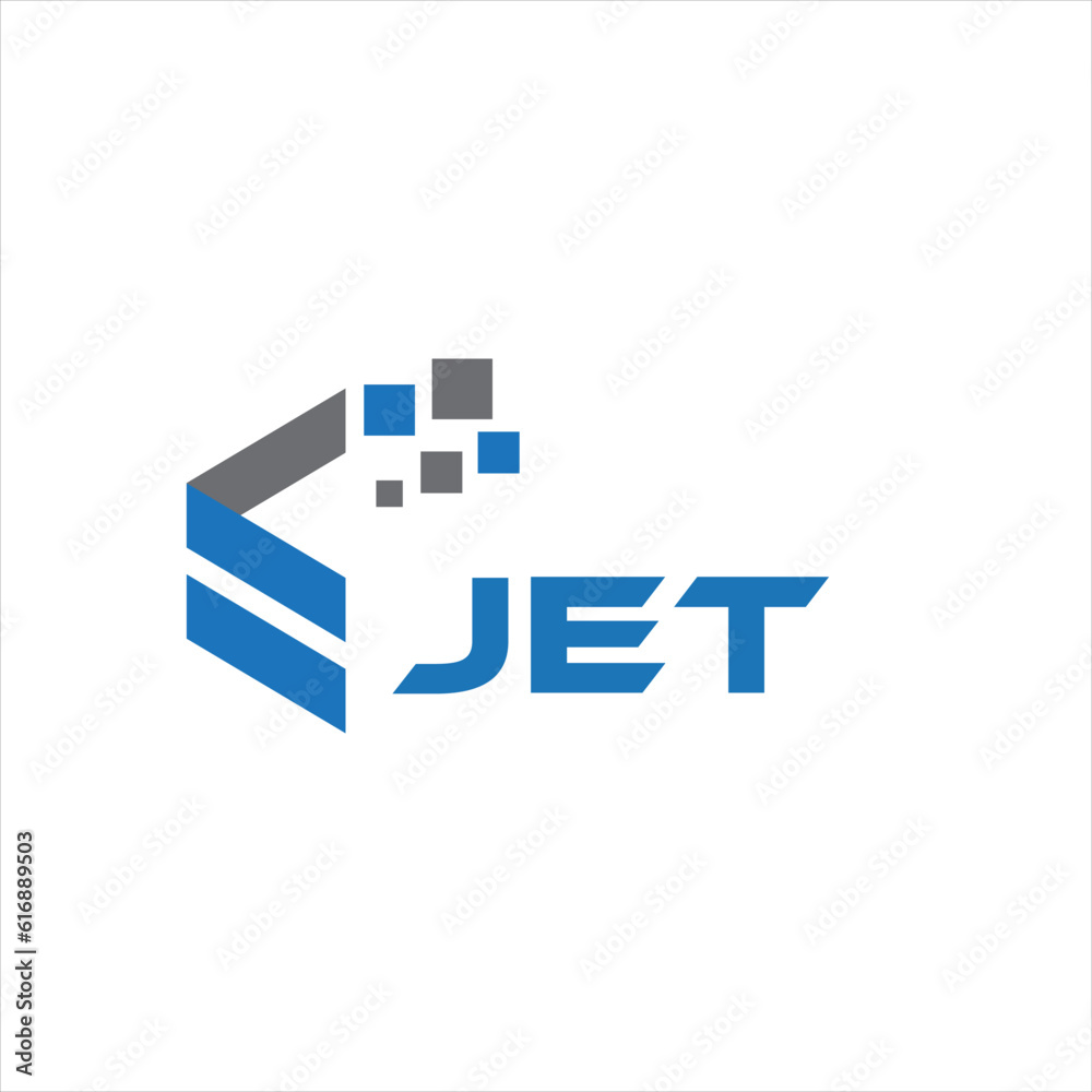 JET letter technology logo design on black background. JET creative ...