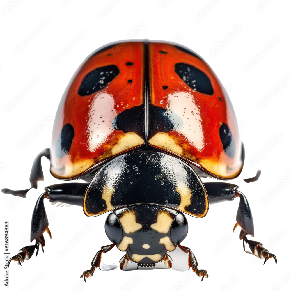 ladybug, face shot, portrait, isolated on transparent background cutout ...