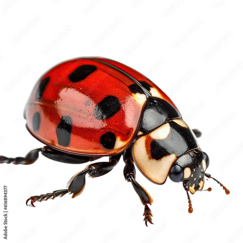 ladybug, face shot, portrait, isolated on transparent background cutout ...