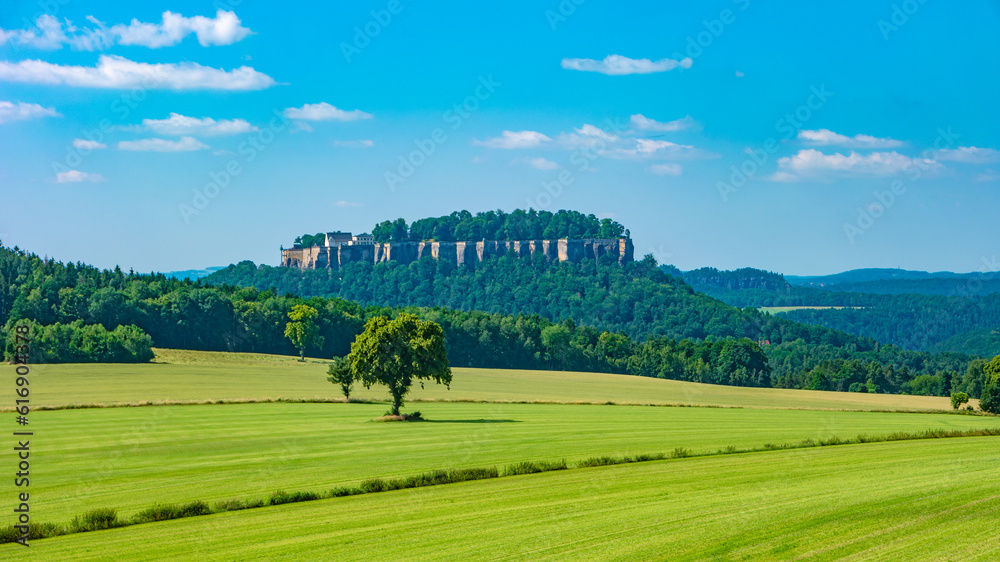 Königstein, Saxony, Germany. View the mount and its ancient fortress in ...