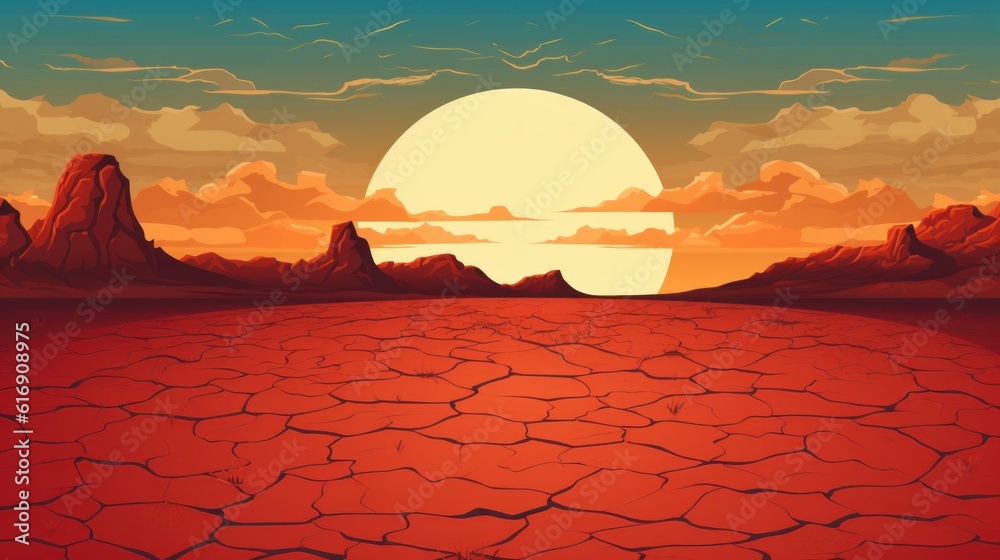 Barren Earth: A simple illustration of cracked earth devoid of life ...