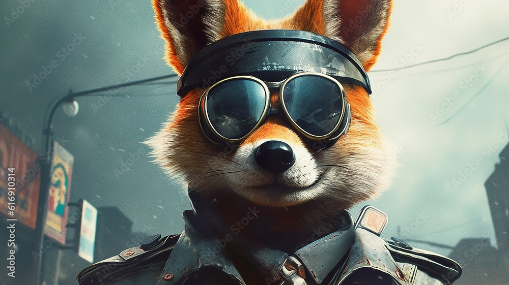 police inspector jackal wolf drawing cartoon cartoon. Generative AI ...