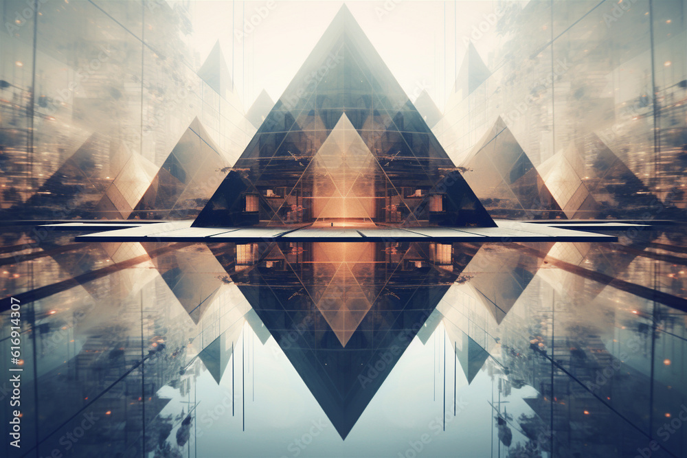 Geometry of modern arhitecture, perspective of modern glass and ...