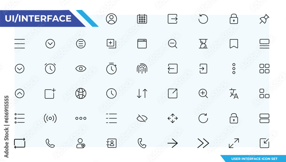 ui ux icon set, user interface iconset collection Stock Vector | Adobe ...