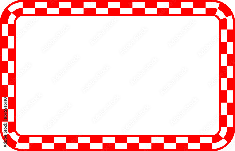 Red and white checkered rectangle frame vector illustration ...