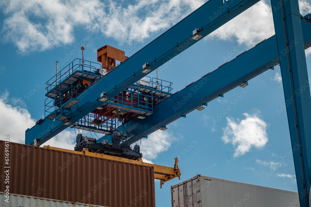 Craine or container hoist at a port of Belfast, Northern ireland ...
