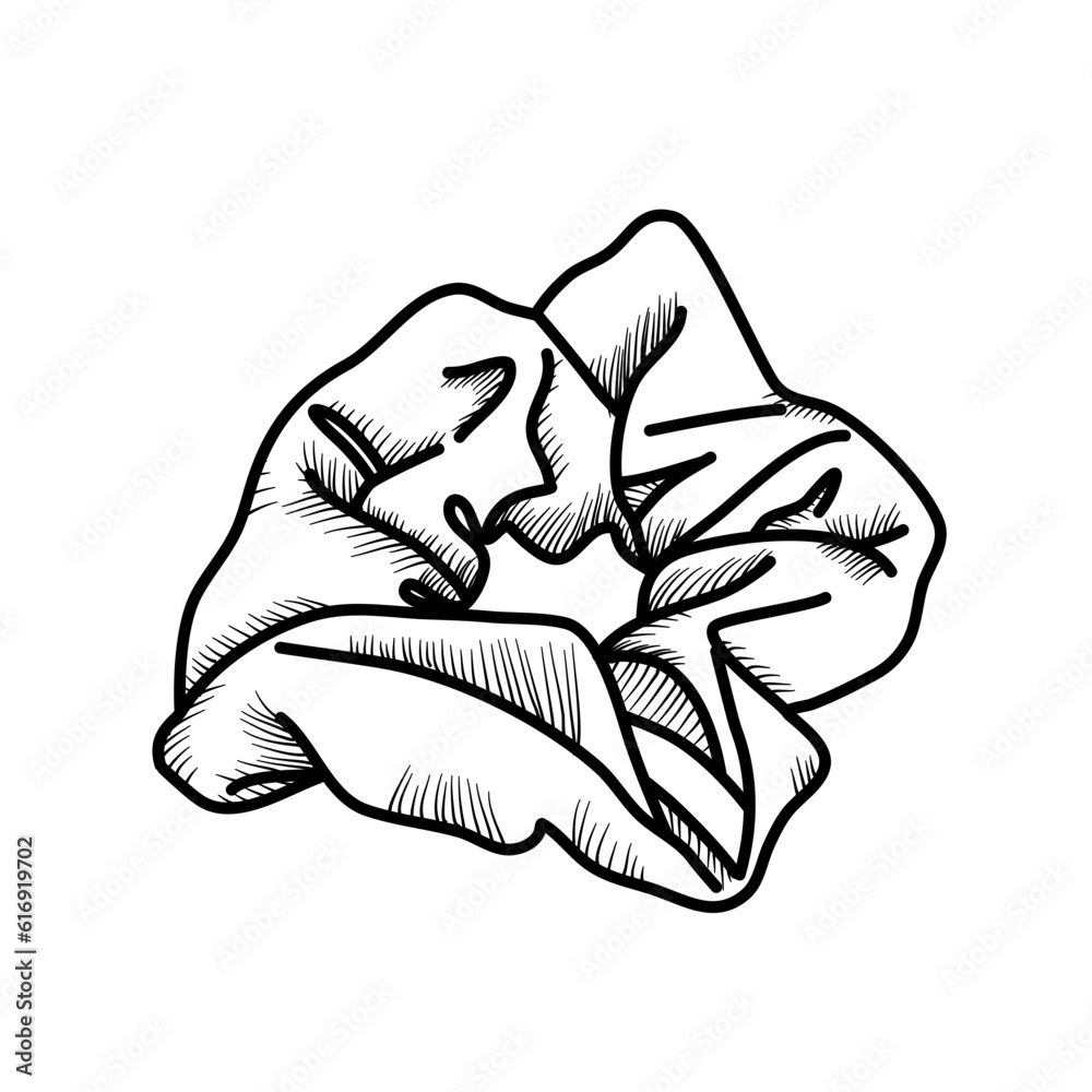 scrunchie line art sketch logo outline hair tie illustration Stock ...
