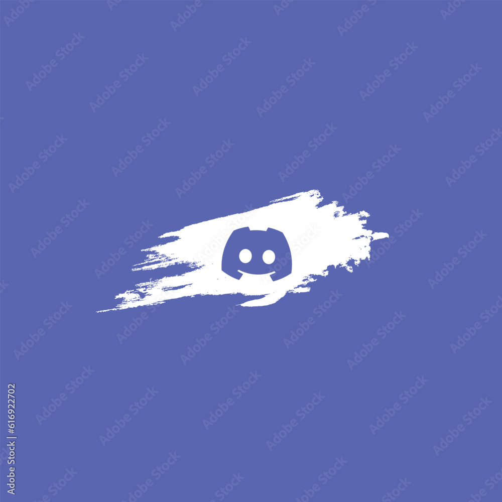 Discord social media logo icon with watercolor brush, discord ...