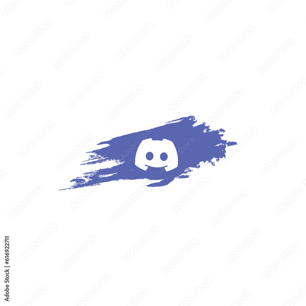 Discord social media logo icon with watercolor brush, discord ...