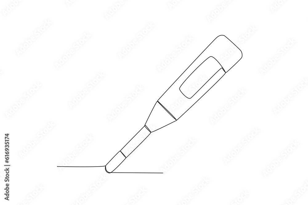 Vector continuous one line drawing of thermometer simple illustration ...