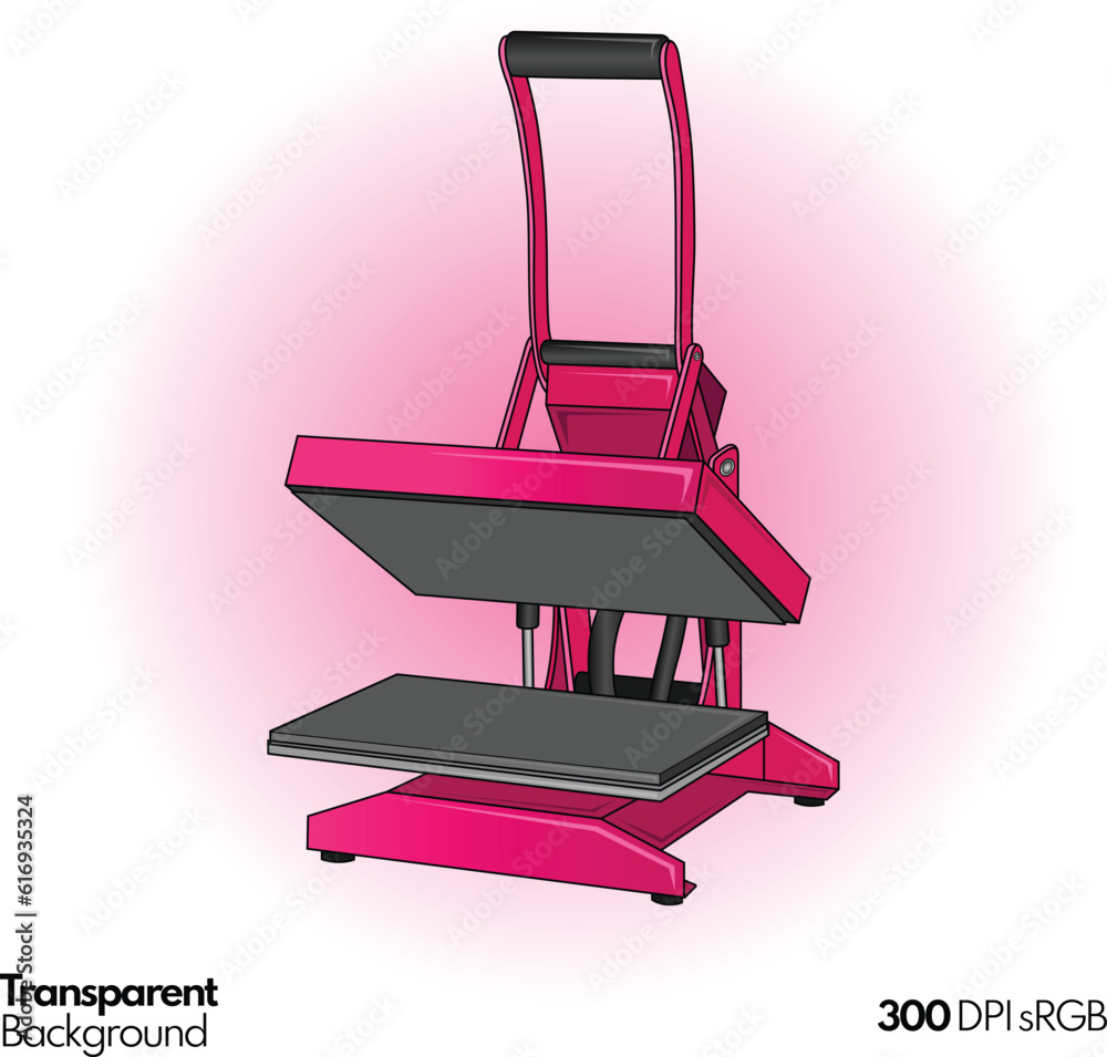 Heat Press Machine Vector - Clipart - heat press illustration - T Shirt ...