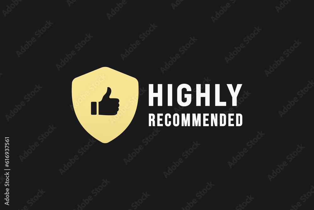 Highly Recommended Label or Highly Recommended Logo Vector Isolated in ...
