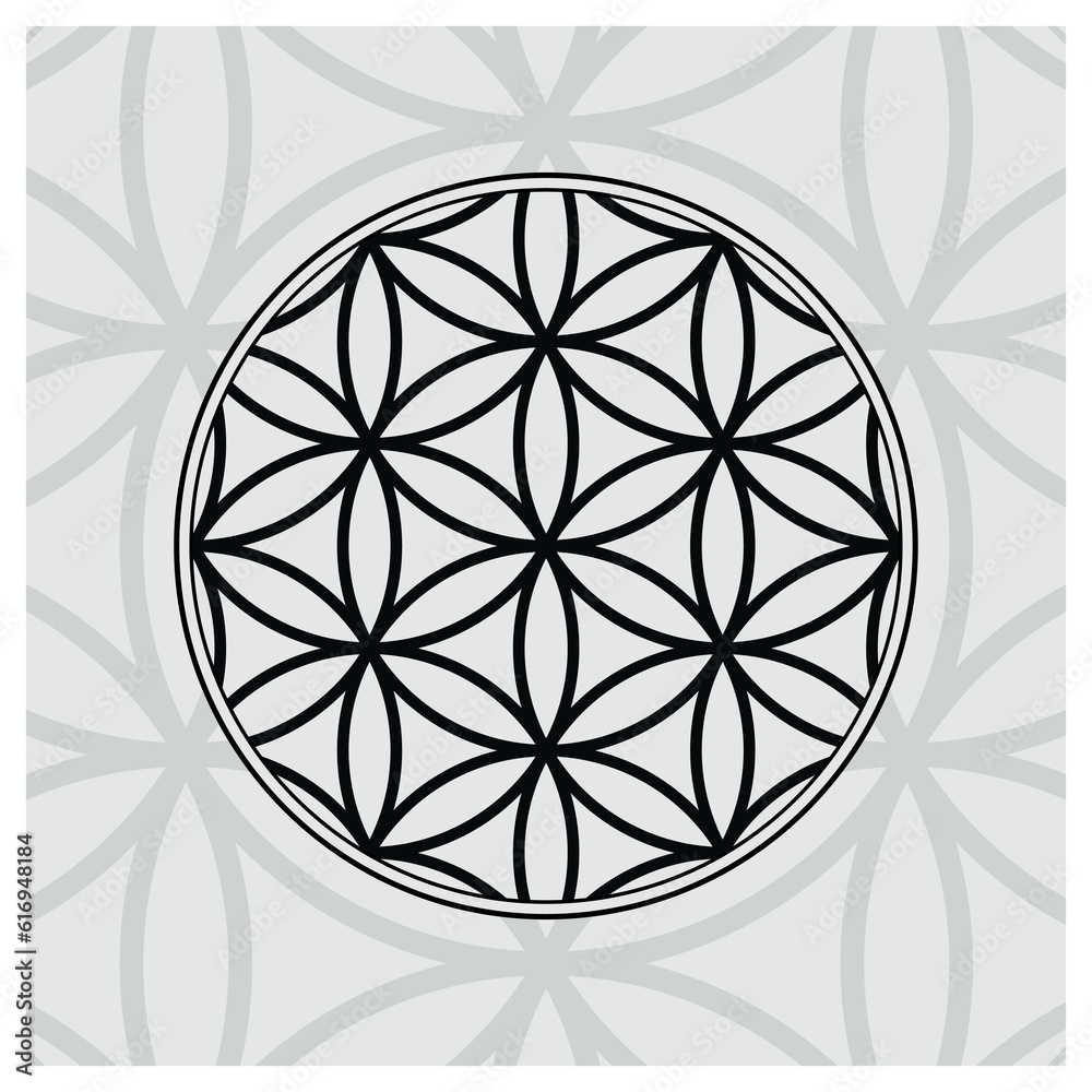 Flower of life vector graphic seamless pattern. Elegant background ...
