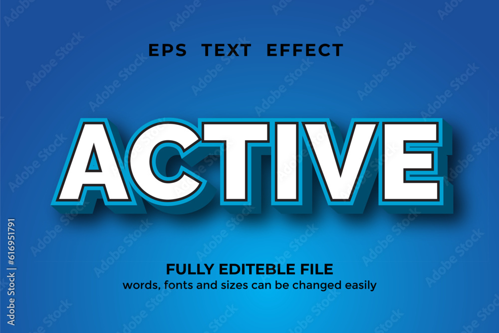 Active, Modern editable 3d text effect. 3d template editable text ...