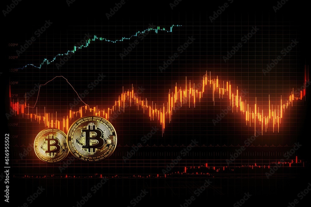 Bitcoin price chart trend market candle chart bullish, AI generated ...