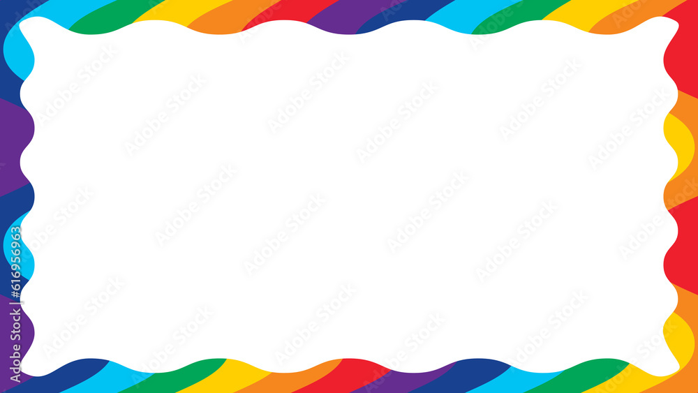 Wavy rectangle colorful frame border transparent Stock Illustration ...