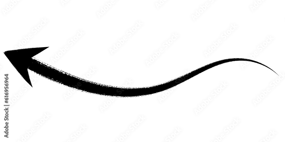 Wavy arrow isolated on transparent background Stock Illustration ...