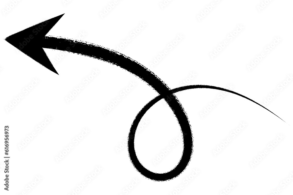 Isolated wavy arrow on transparent background Stock Illustration ...