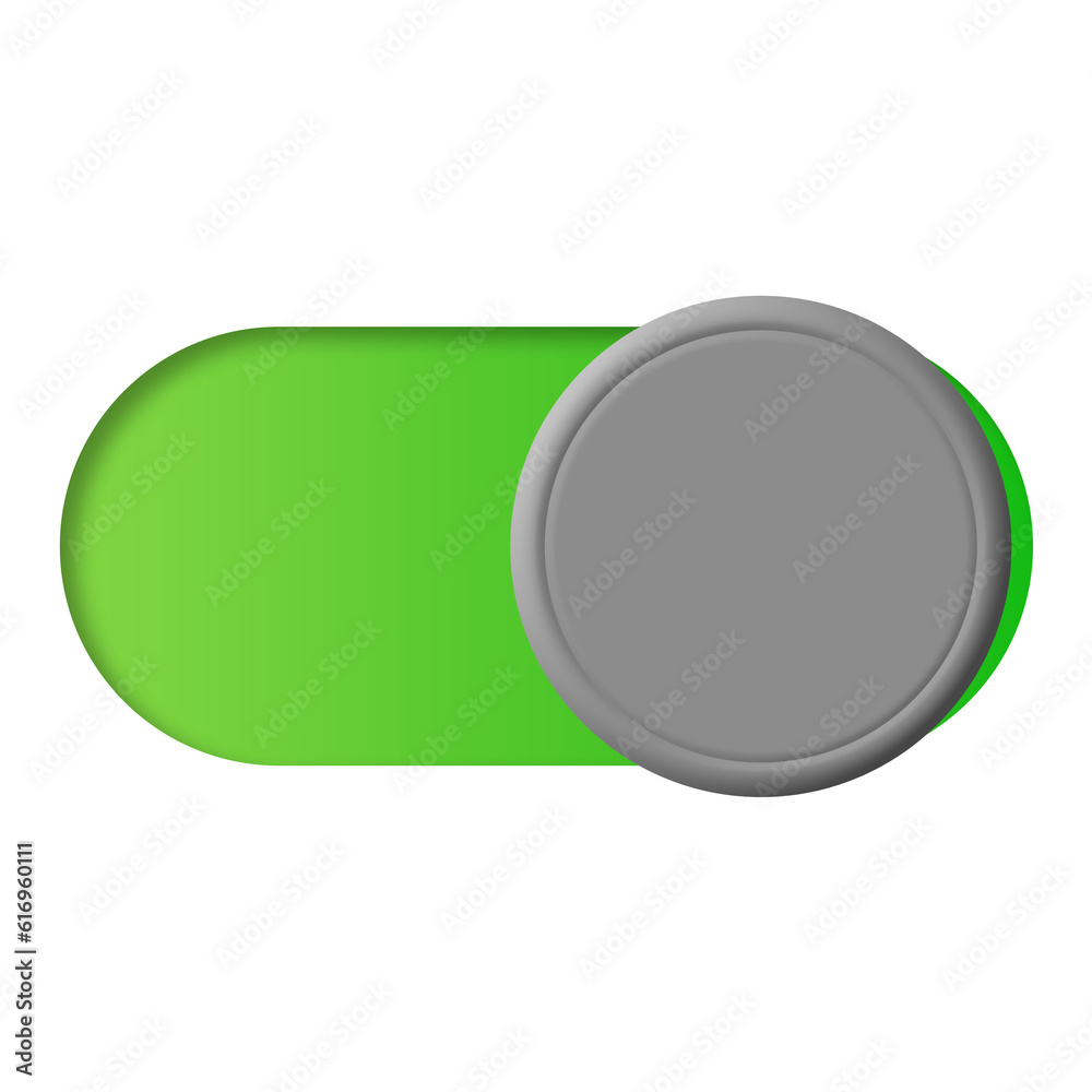 turn on toggle button on transparent background png file Stock ...
