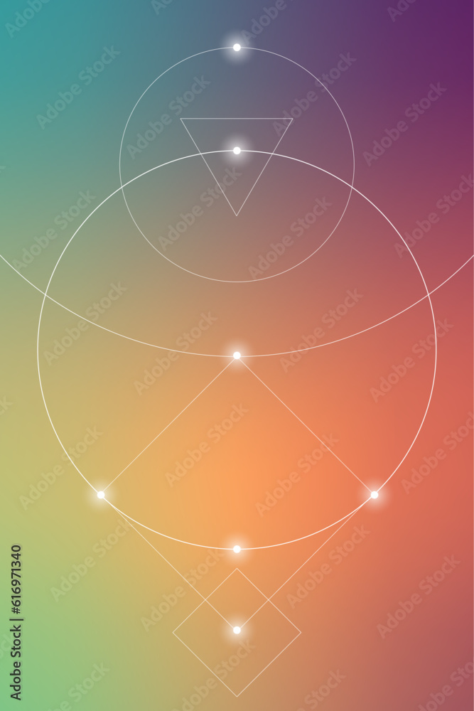 Sacred geometry inspired futuristic illustration with interlocking ...