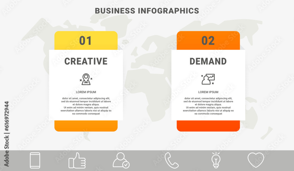 Modern vector infographics with two rectangles. Business template with ...