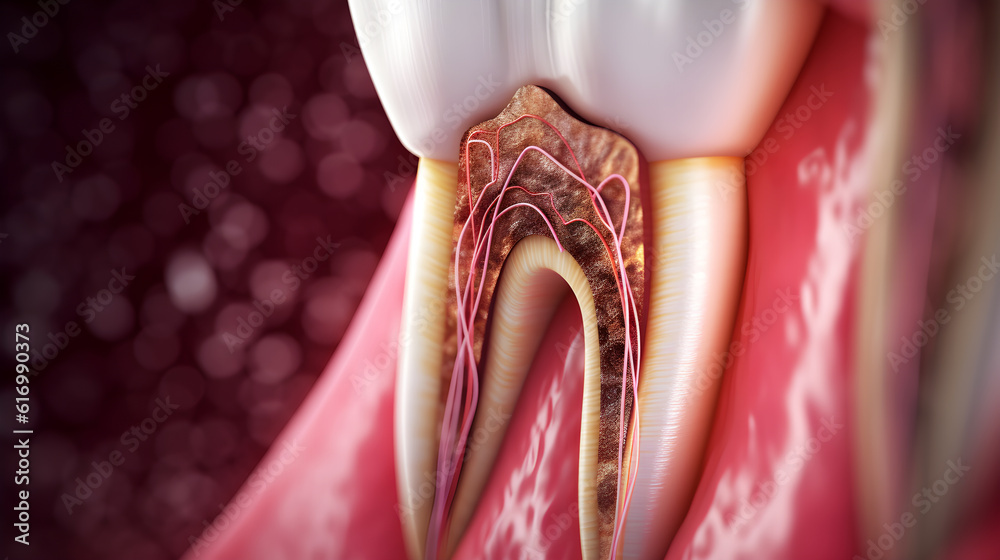 Dental tooth anatomy. Cross section of human tooth with infographics ...