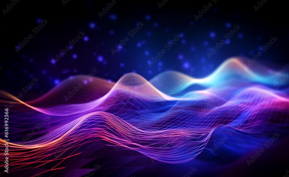 AI Neural Waves. Futuristic Background of Artificial Intelligence ...
