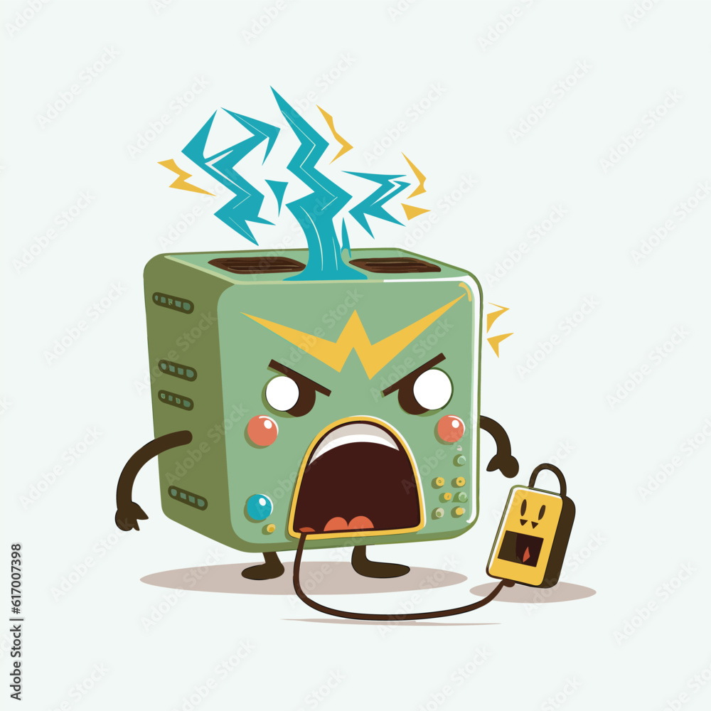 vector cute electricity cartoon style Stock Vector | Adobe Stock