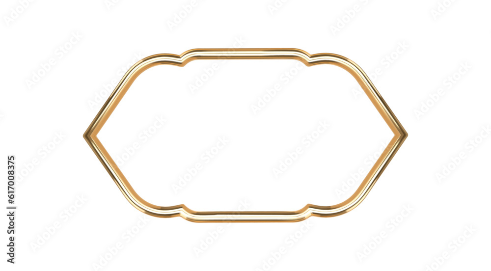 Arabic golden arch isolated. 3D render islam architecture shape for ...