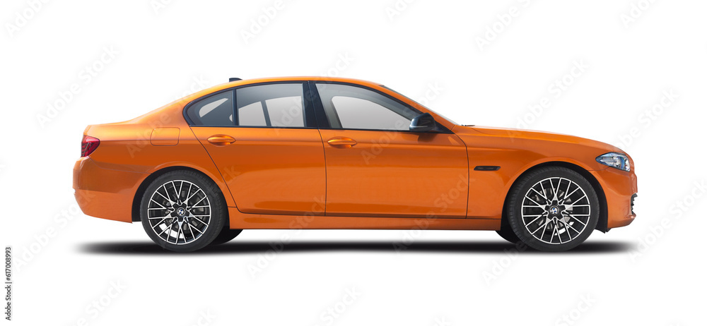 BMW series 5 car, side view isolated on white background Stock Photo ...