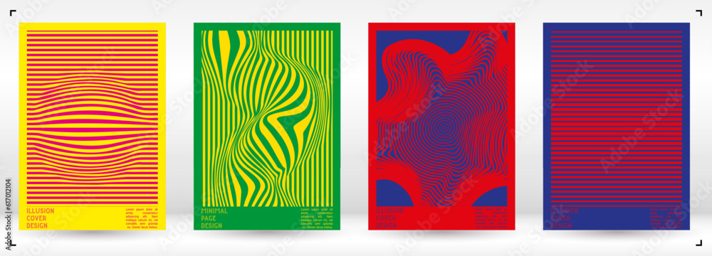 Geometrical Poster Design with Optical Illusion Effect. Modern ...