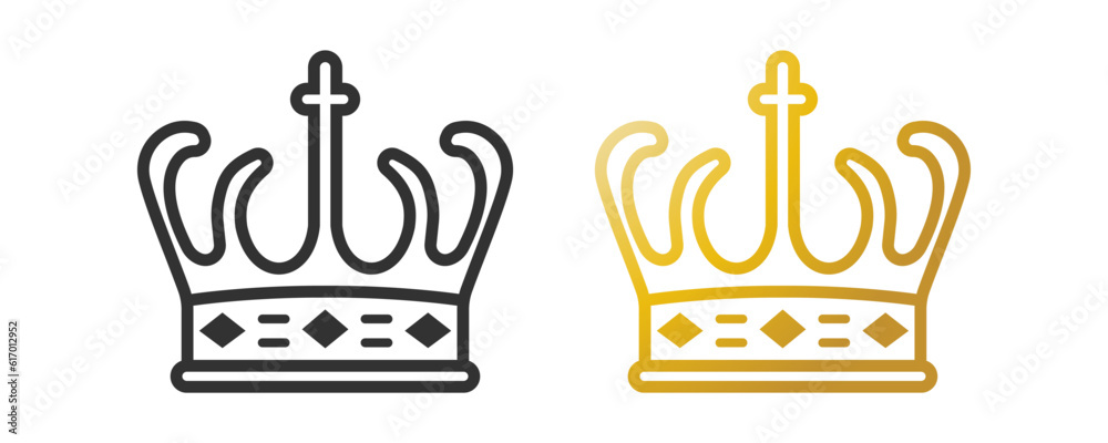 Vecteur Stock Crown icon. King signs. Queen symbol. Princess symbols ...