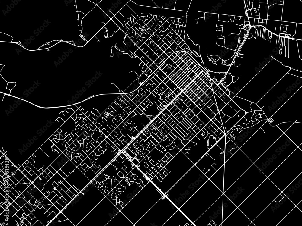 Vector road map of the city of Mildura in the Australia with white ...