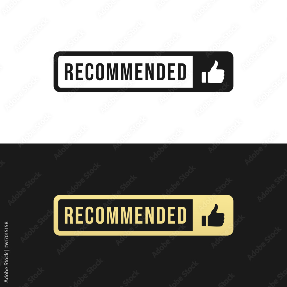 Highly Recommended Label or Highly Recommended Mark Vector Isolated in ...