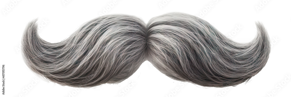 Gray hair moustache isolated on white background - Generative AI Stock ...