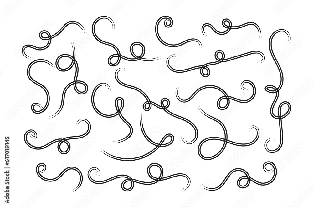 Vintage Filigree Swirls, calligraphy font style Decorative Elements ...