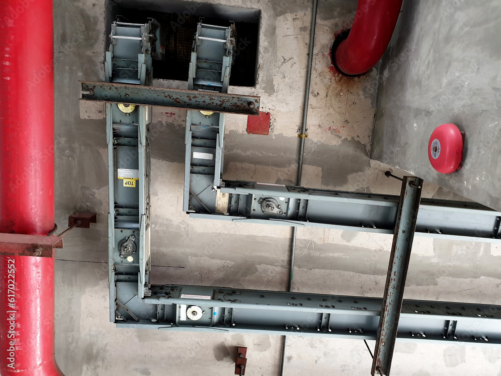 Low voltage electrical busway or busduct in high rise tower. Stock ...