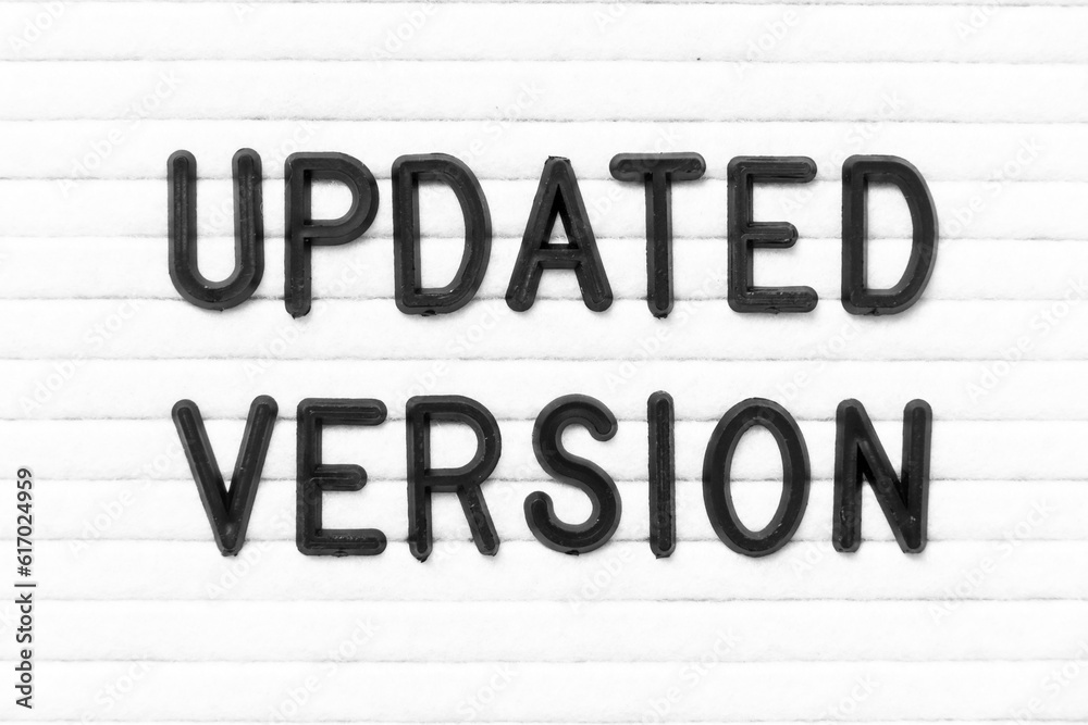 Black color letter in word updated version on white felt board ...