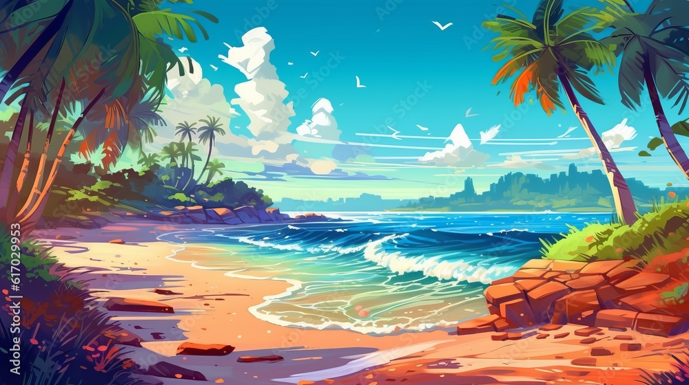Anime paradise unveiled: Explore the serenity of a deserted tropical ...